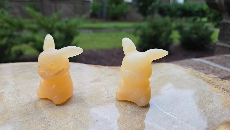 Yellow Calcite Pikachu Pokemon | Earth Stone Jewelry